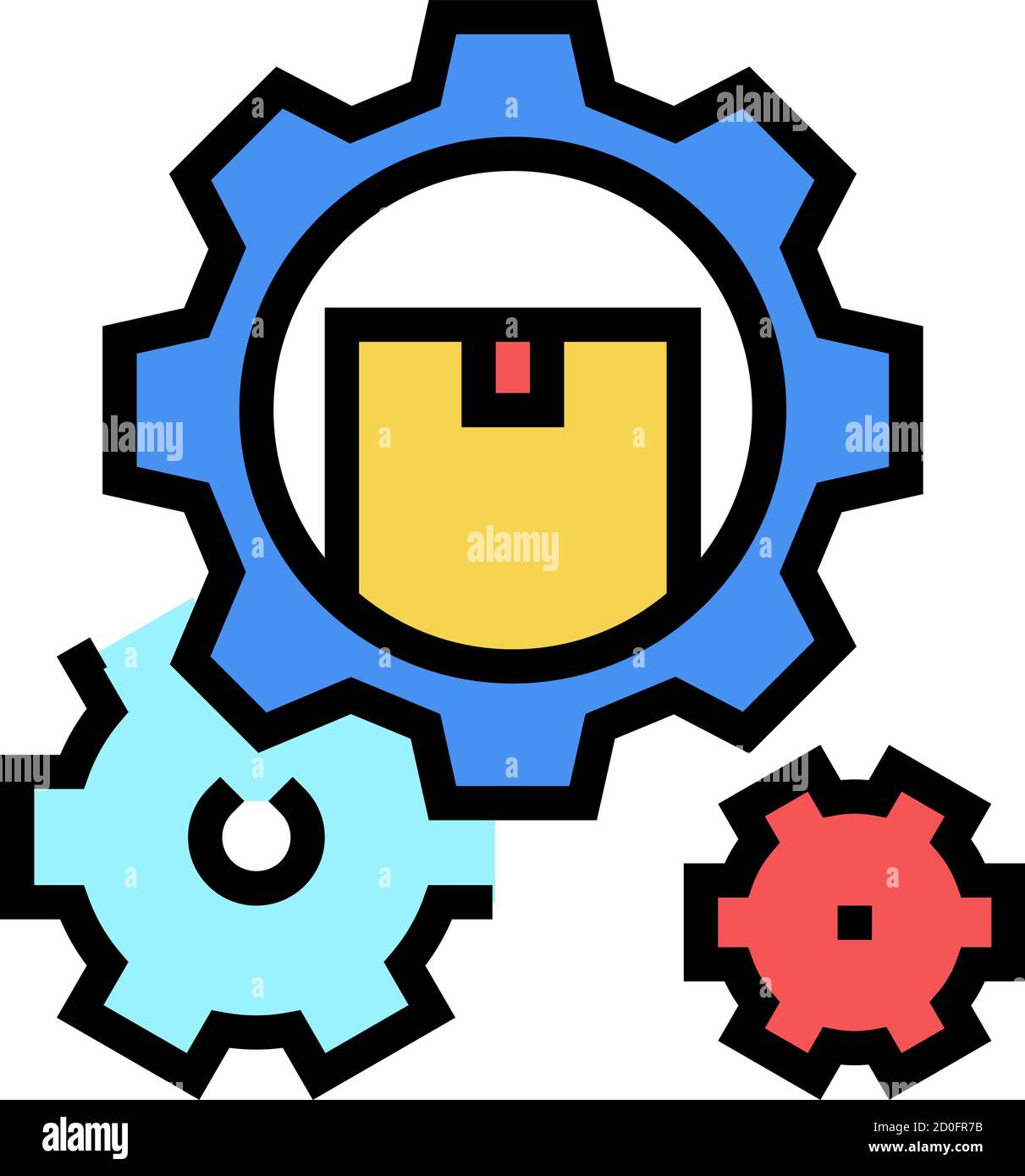 delivering working mechanism color icon vector illustration Stock ...