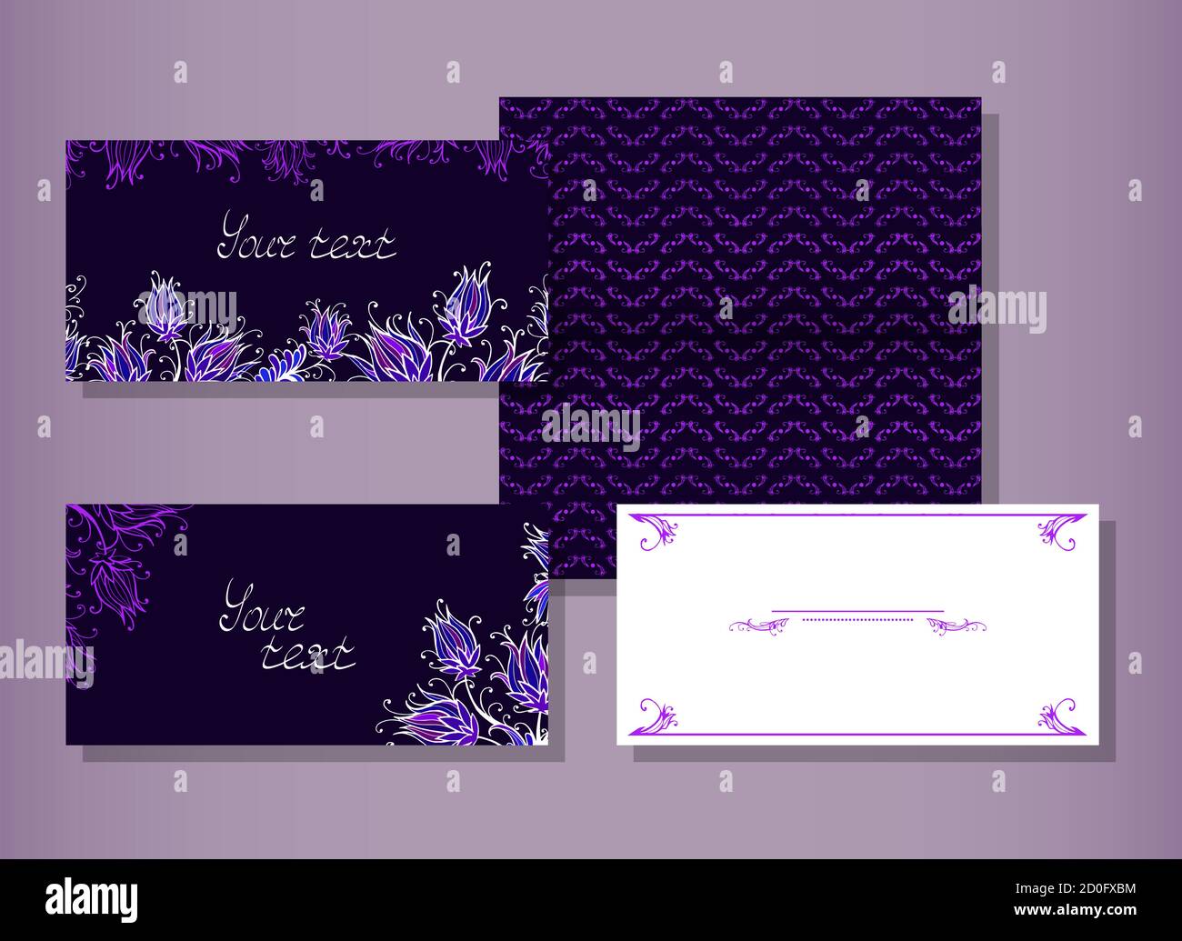 Vector set of templates invitations or greeting cards with decorative ...