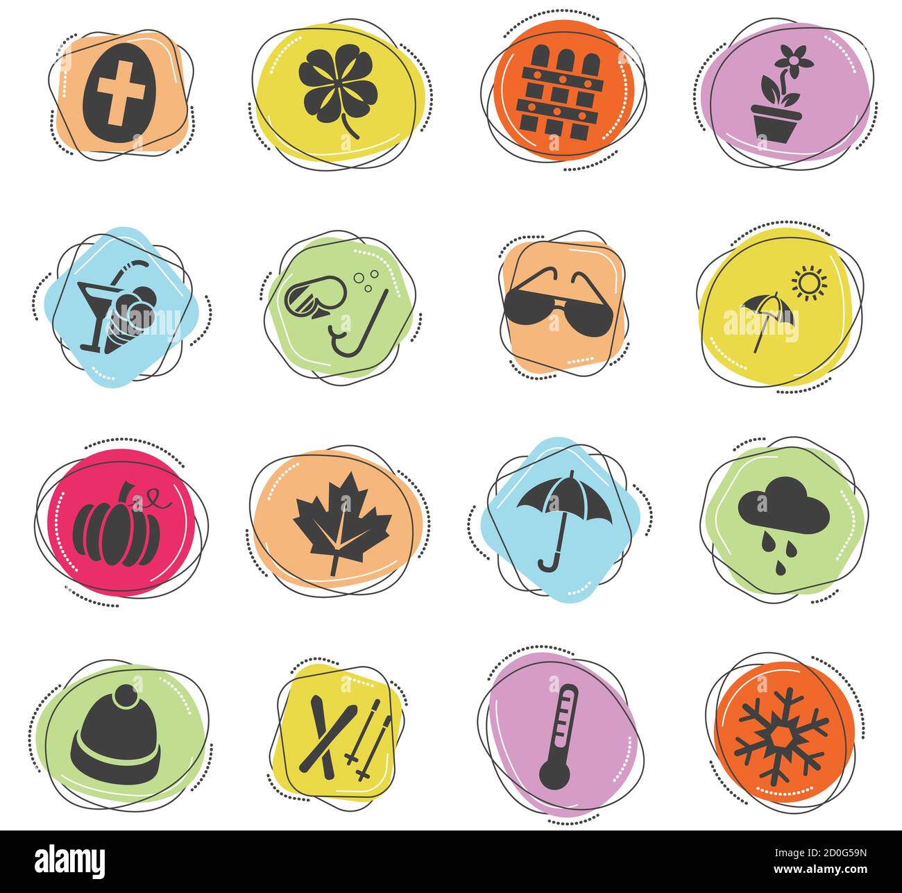 seasons icon set Stock Vector Image & Art - Alamy