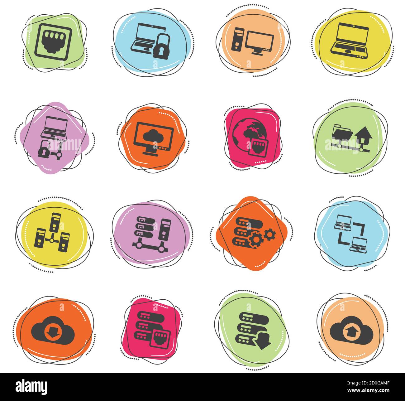 server icon set Stock Vector Image & Art - Alamy