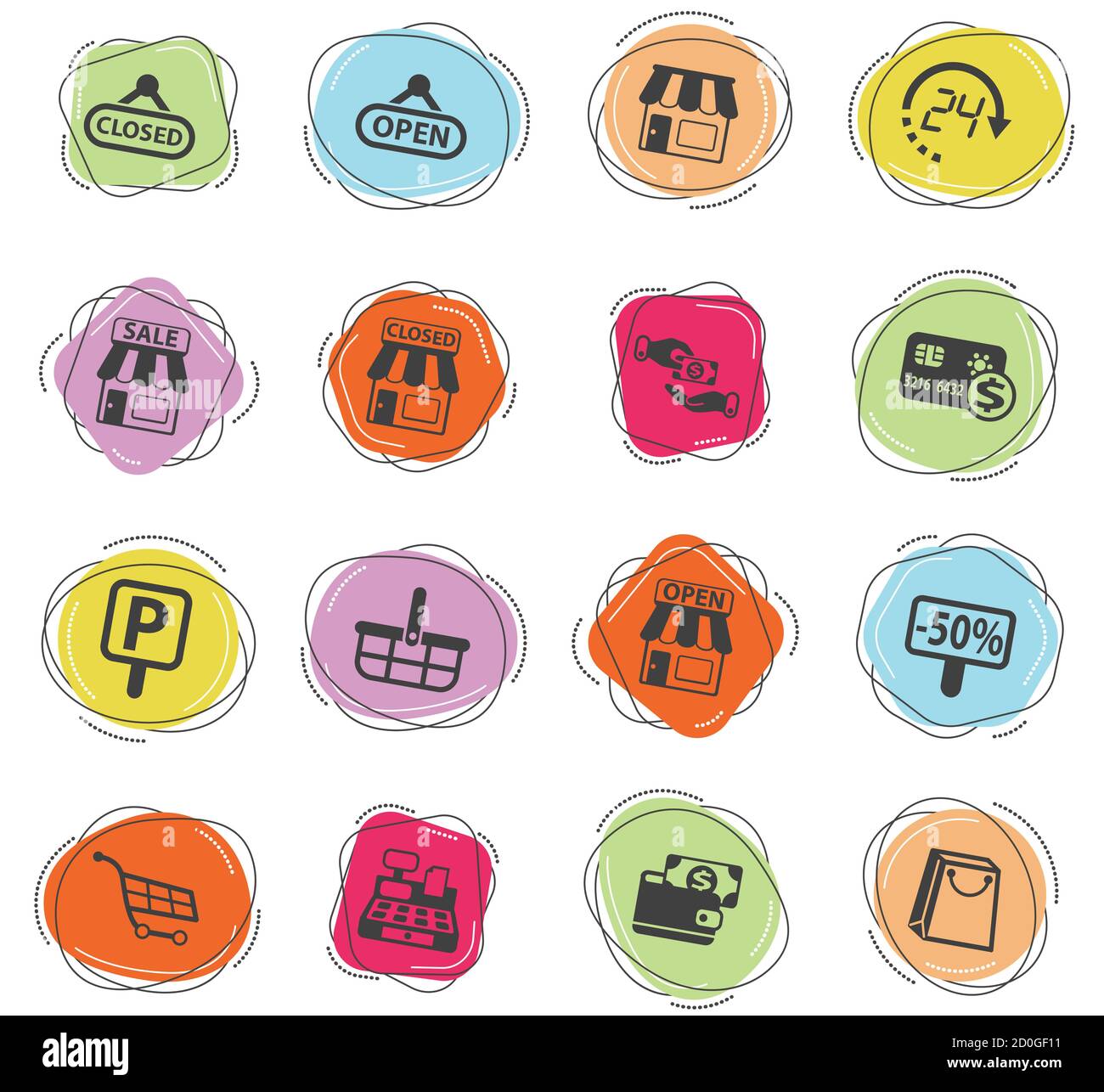 shop icon set Stock Vector Image & Art - Alamy