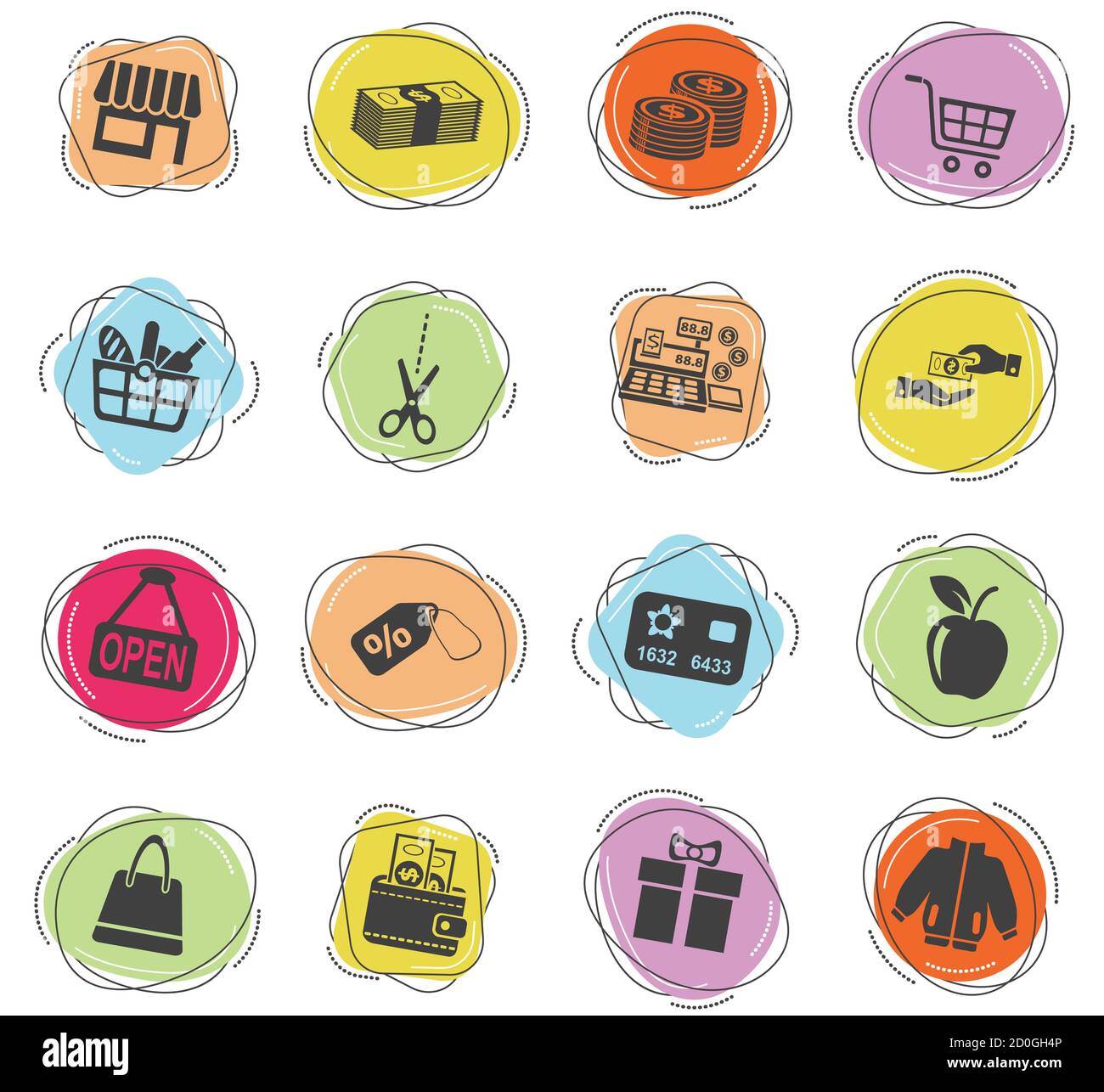 shopping icon set Stock Vector Image & Art - Alamy
