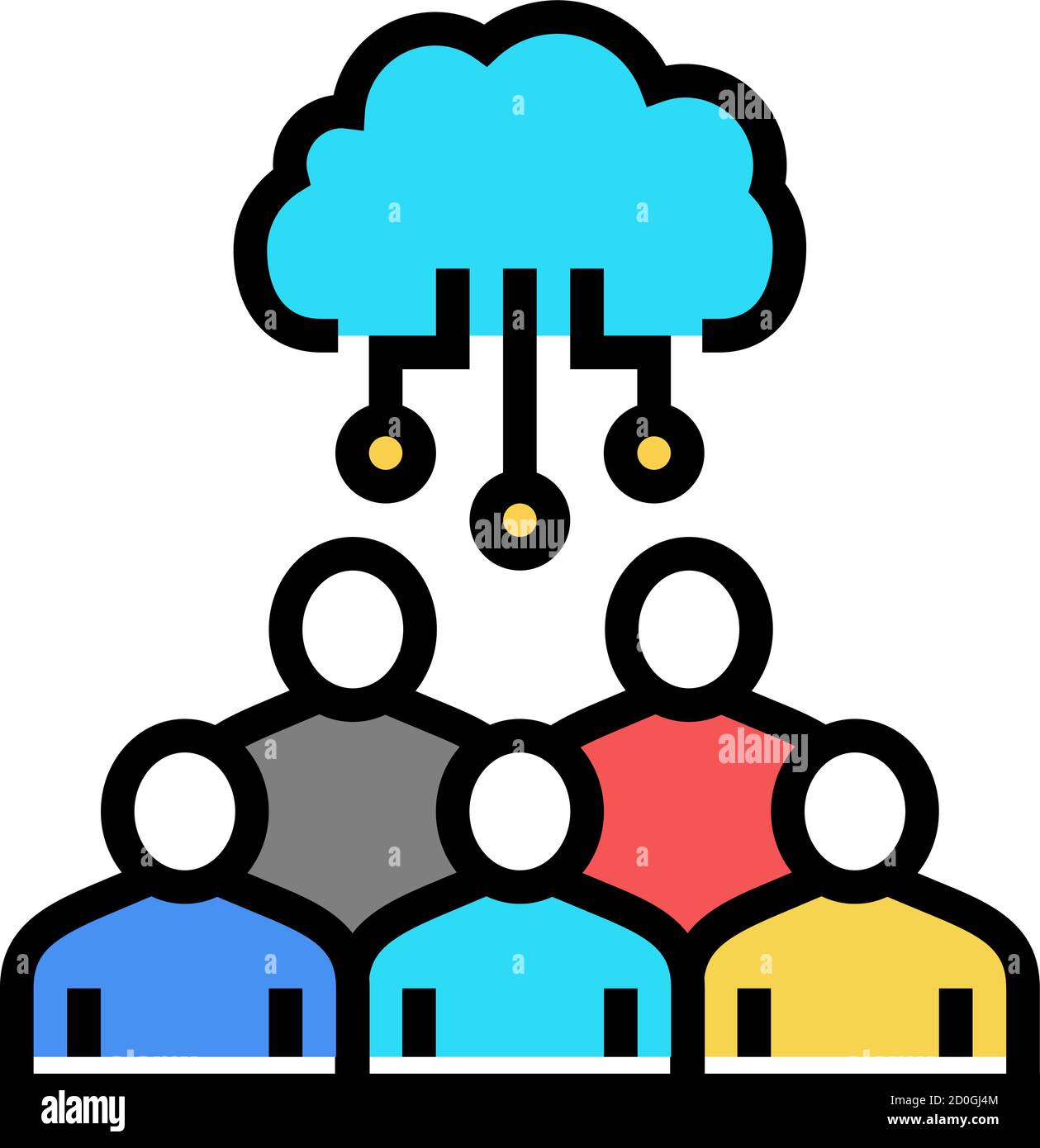 digital technology for conversation color icon vector illustration ...