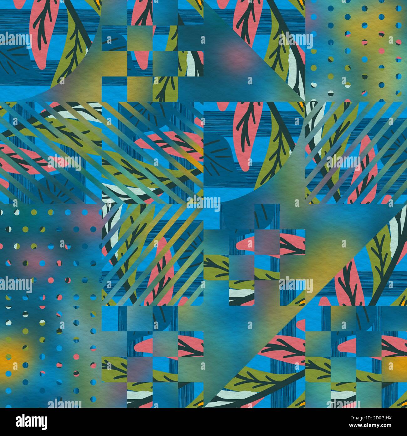 Hip random geo pattern on blurry background Stock Photo - Alamy