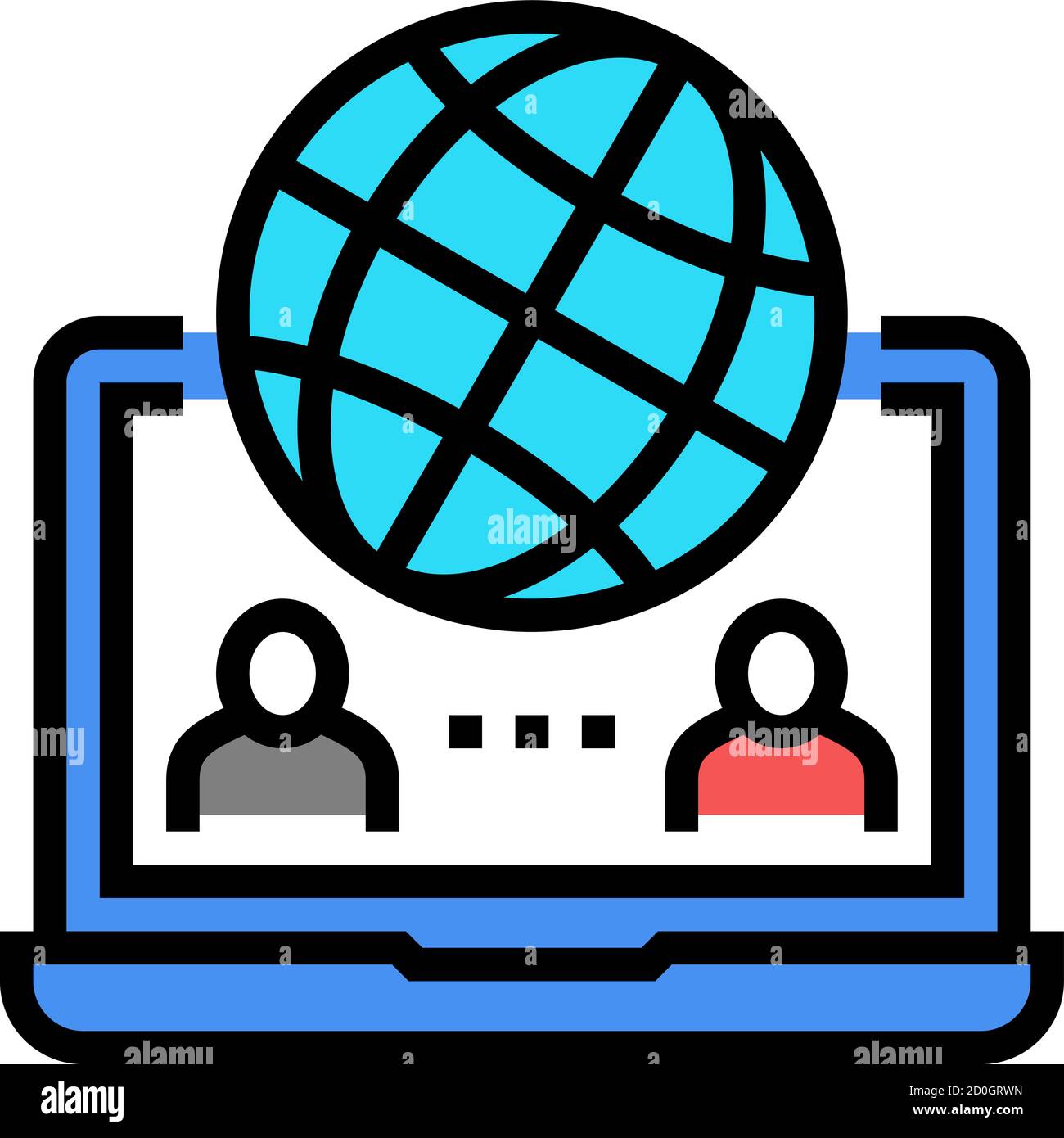international video communication color icon vector illustration Stock ...