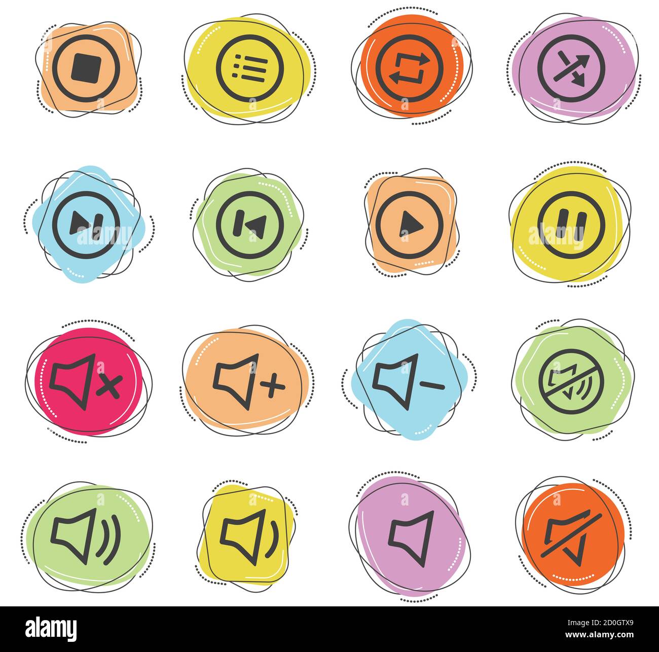 Media player icons Stock Vector Image & Art - Alamy