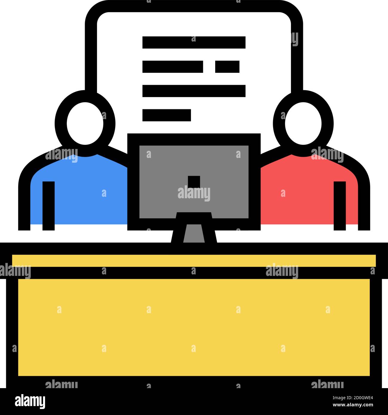 people chatting computer messager color icon vector illustration Stock ...