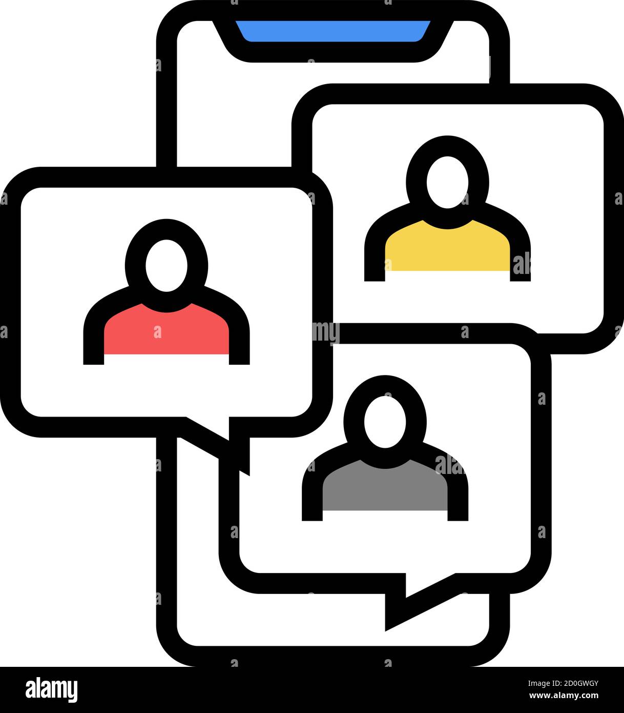 mobile video group call color icon vector illustration Stock Vector ...