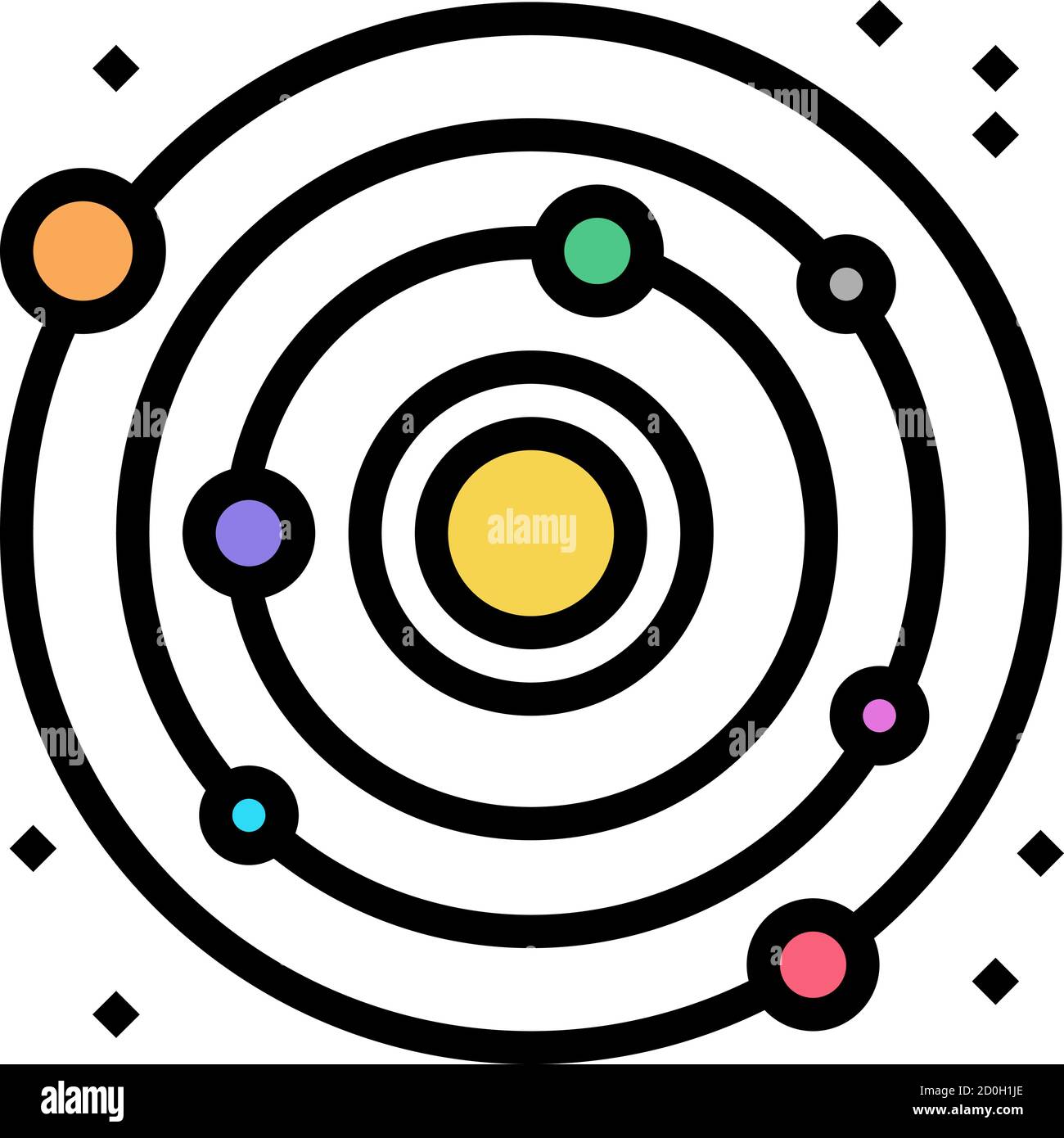 solar system color icon vector flat illustration Stock Vector Image ...