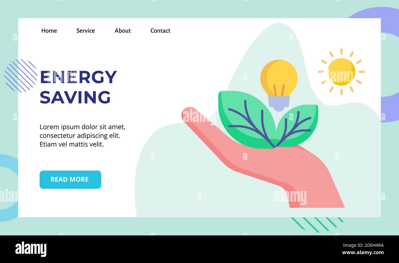 Energy saving hand hold leaf light bulb campaign for web website home ...
