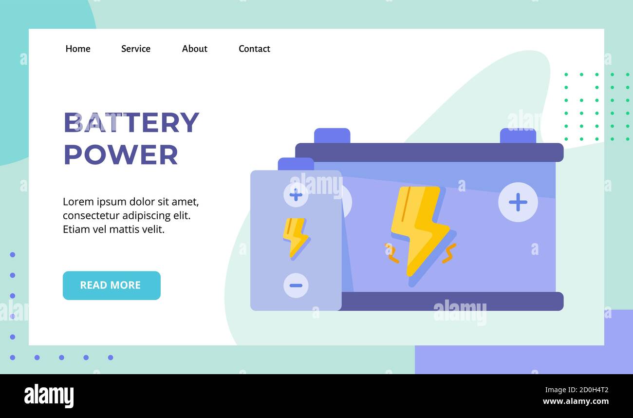 Battery power recharge energy campaign for web website home homepage ...