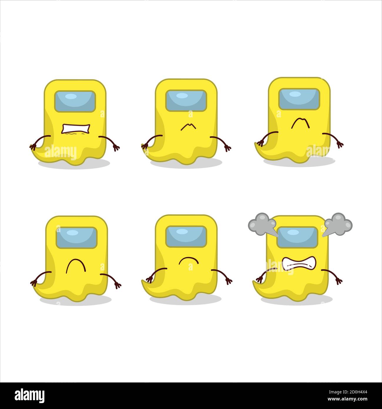 Ghost among us yellow cartoon character with various angry expressions ...