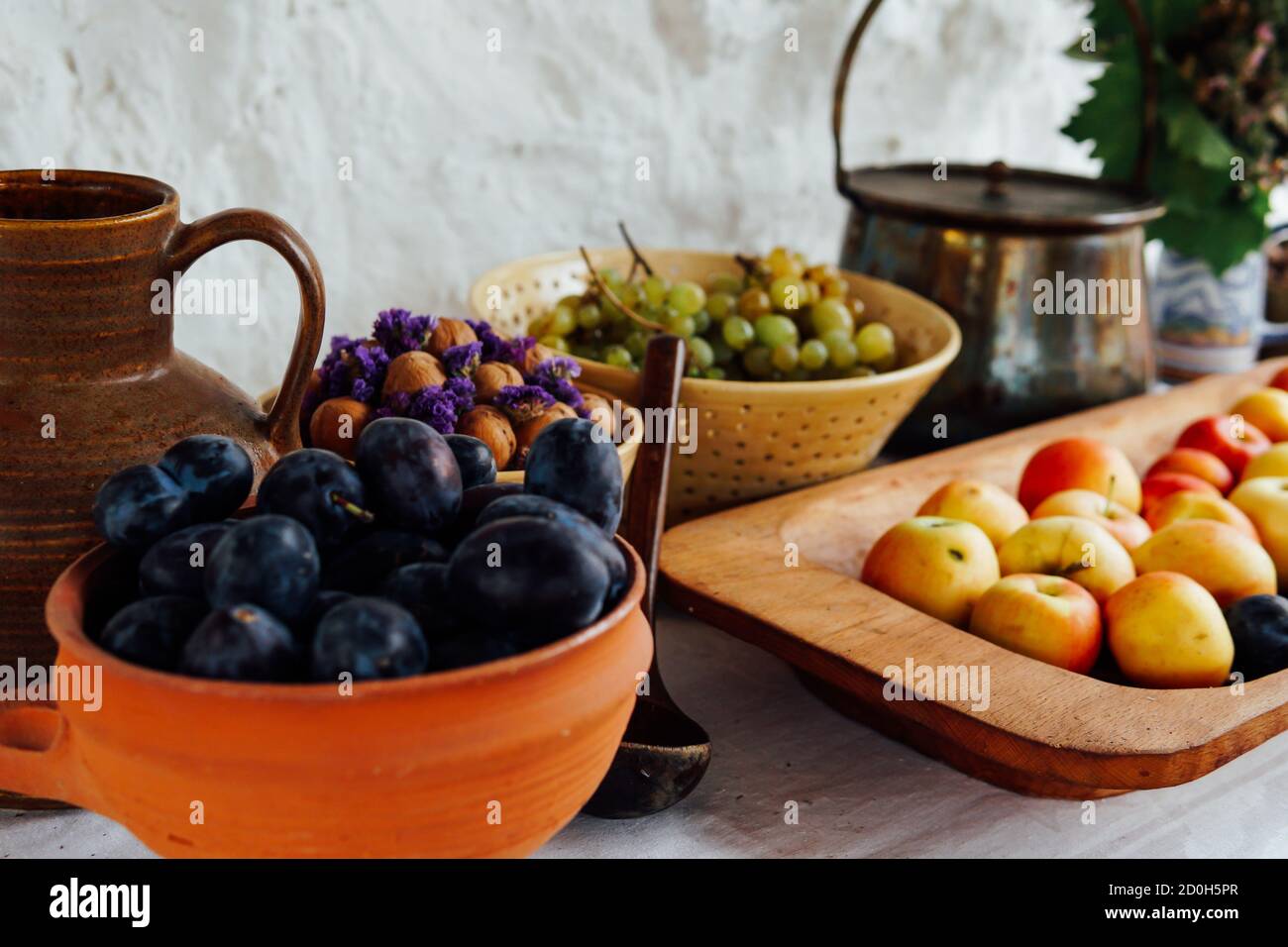 table with fresh food for cooking delicious food Stock Photo - Alamy