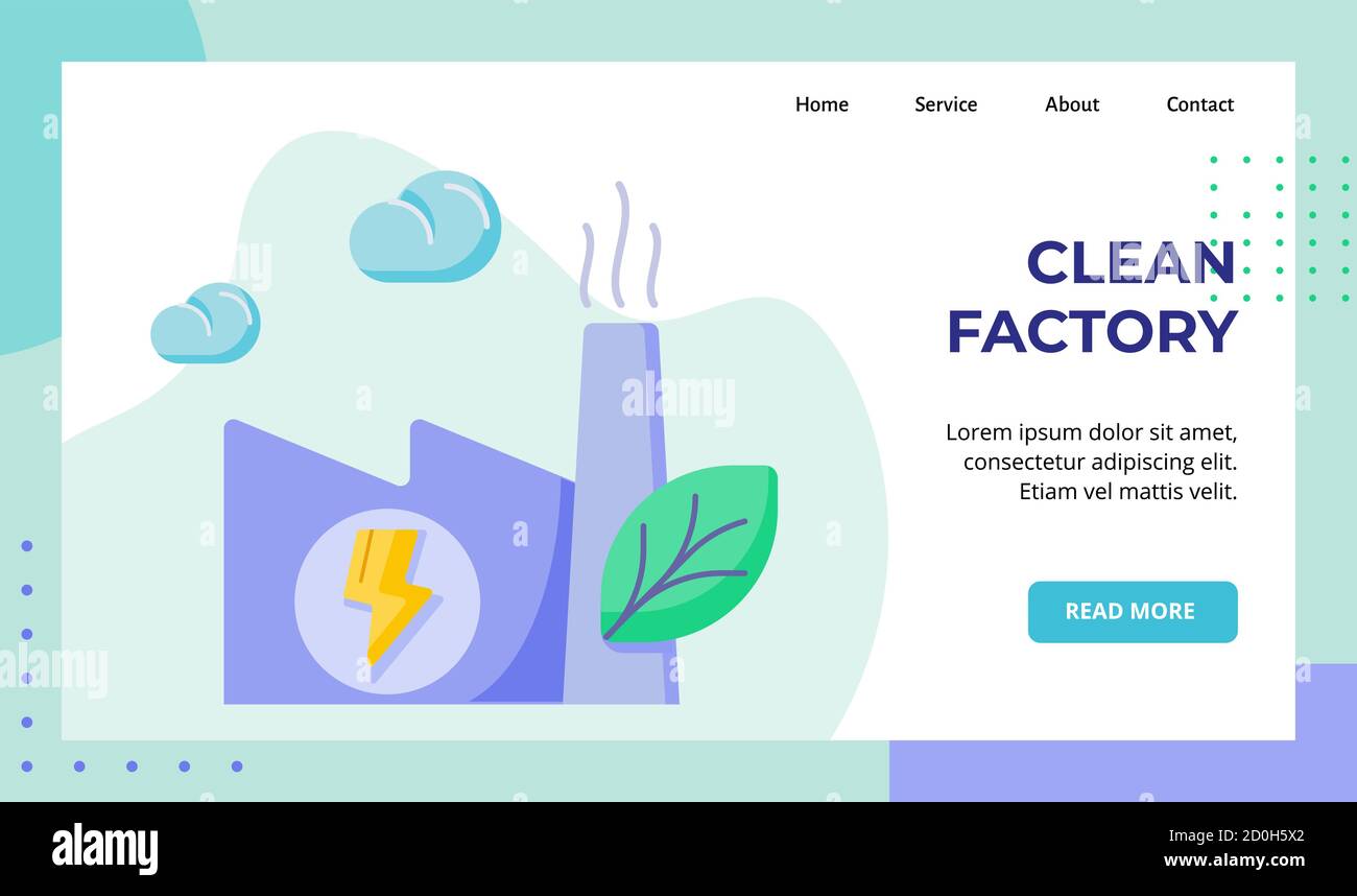 Clean factory emit low pollution campaign for web website home homepage ...