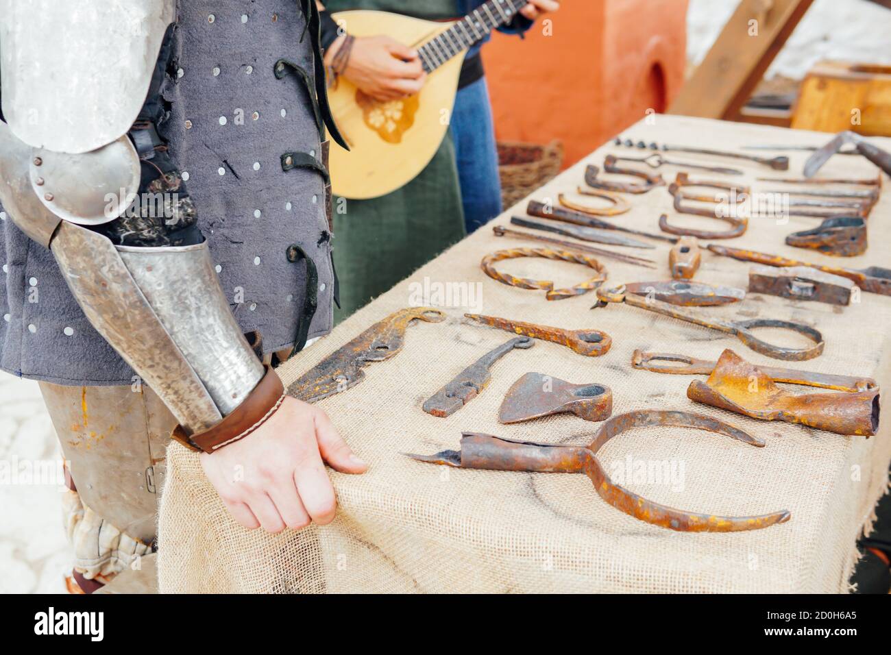 Blacksmith tools to work with fire and metal Stock Photo - Alamy