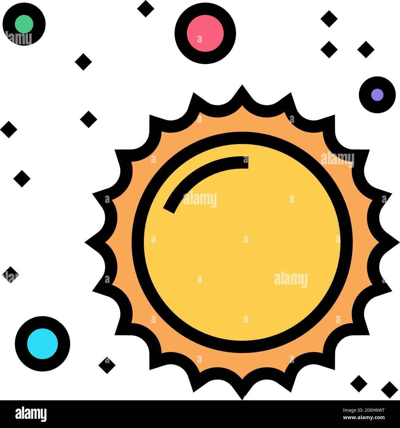 sun star color icon vector flat illustration Stock Vector Image & Art ...