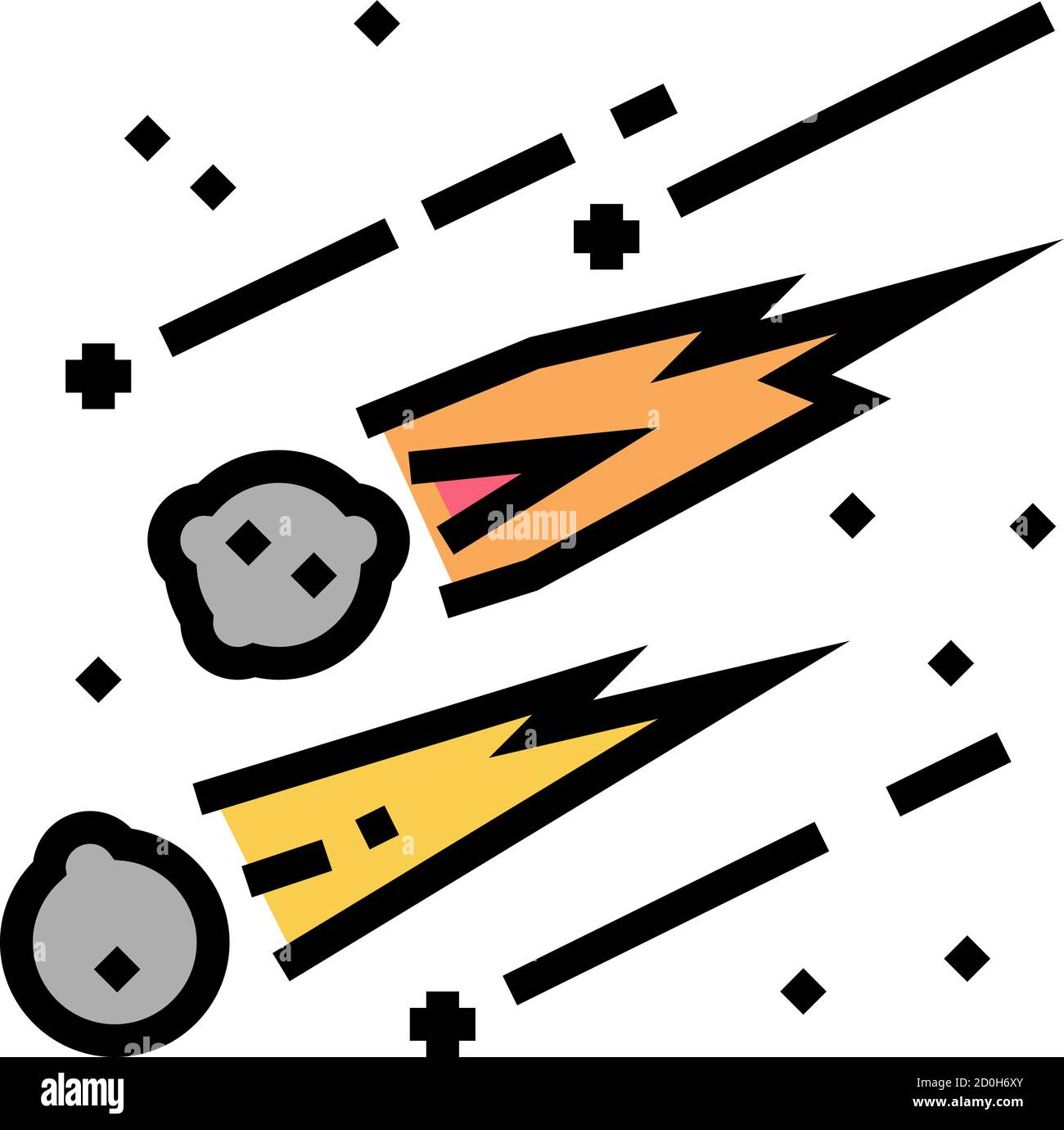falling meteors color icon vector flat illustration Stock Vector Image ...