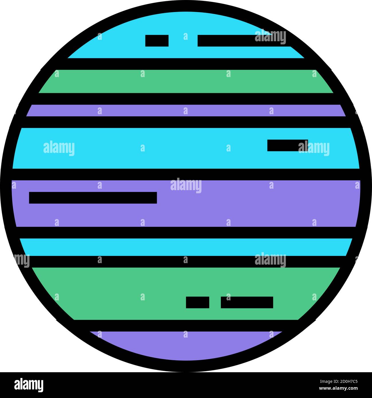 neptune planet color icon vector flat illustration Stock Vector Image ...