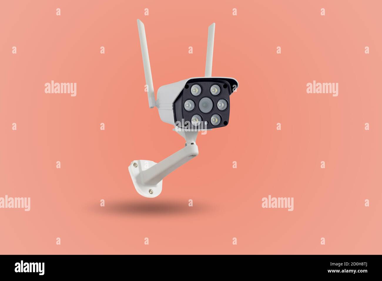 Waterproof outdoors wireless CCTV camera isolated on pastel colors ...