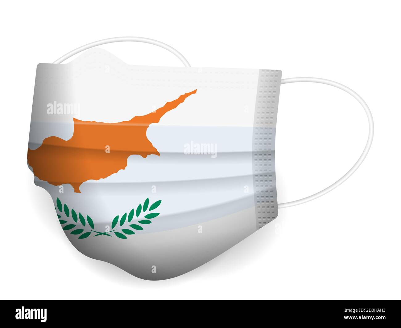 Medical mask Cyprus flag on a white background. Vector illustration ...