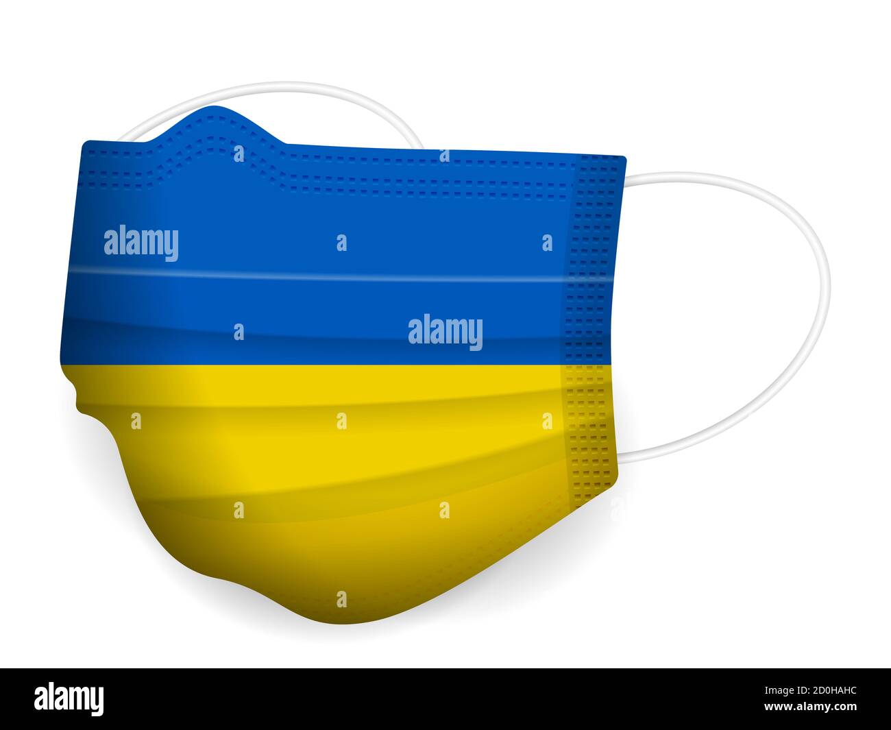 Medical mask Ukraine flag on a white background. Vector illustration ...