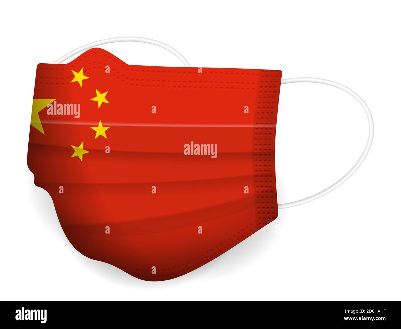 Medical mask China flag on a white background. Vector illustration ...