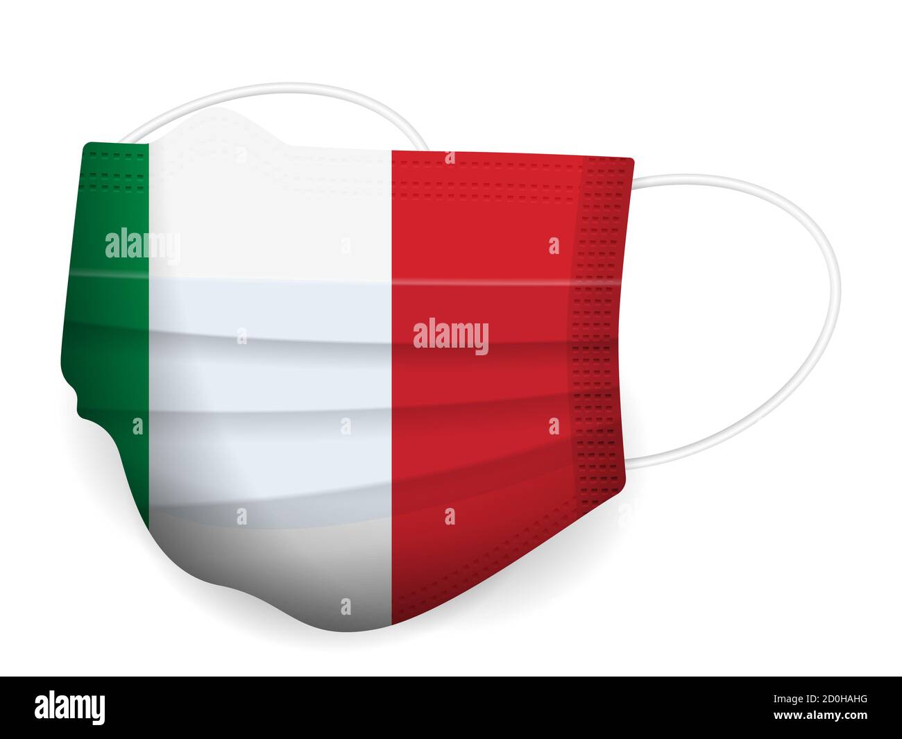 Medical mask Italy flag on a white background. Vector illustration ...