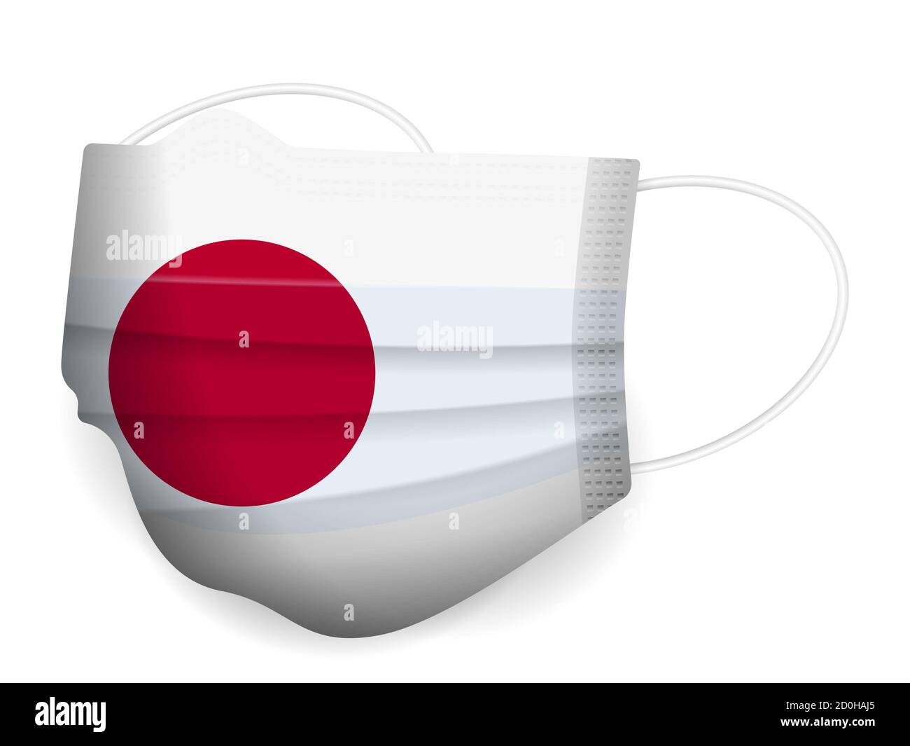 Medical mask Japan flag on a white background. Vector illustration ...