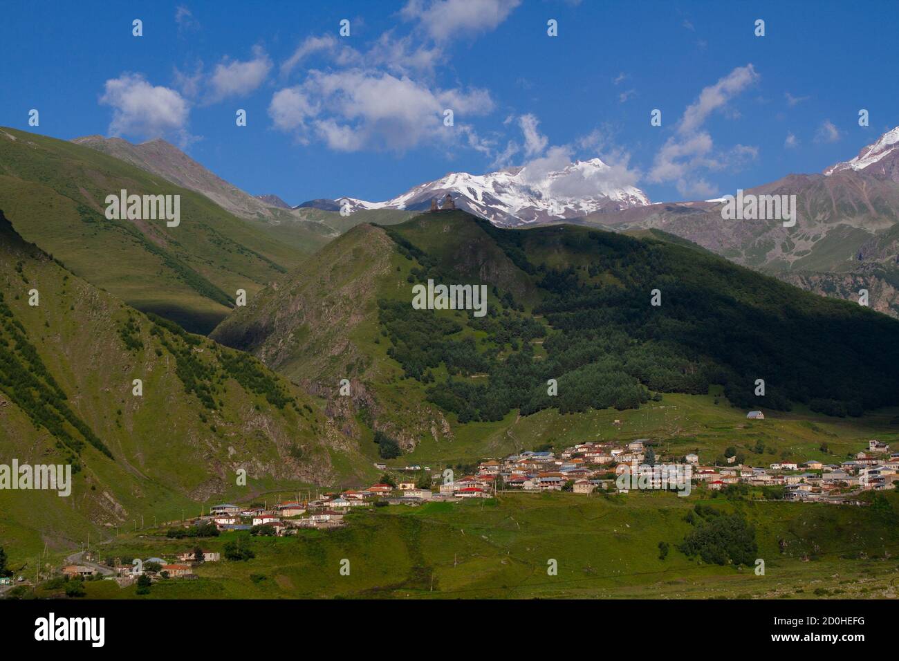 Panoramic view stepantsminda village hi-res stock photography and images - Alamy