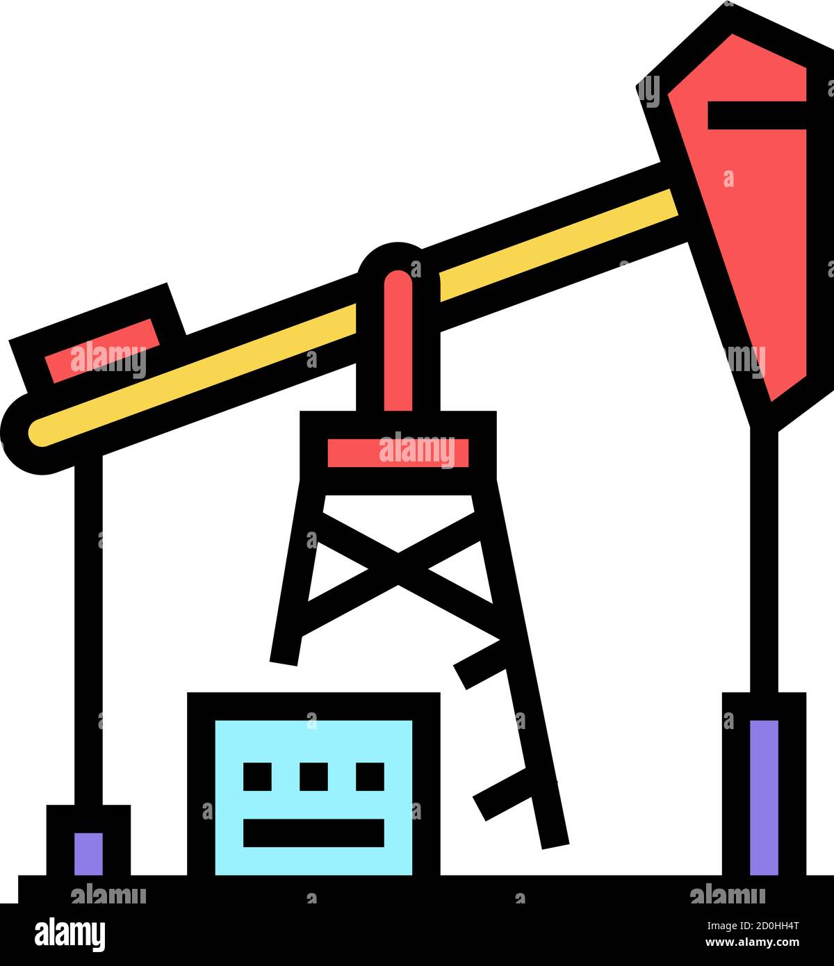 petrol derrick color icon vector flat illustration Stock Vector Image ...