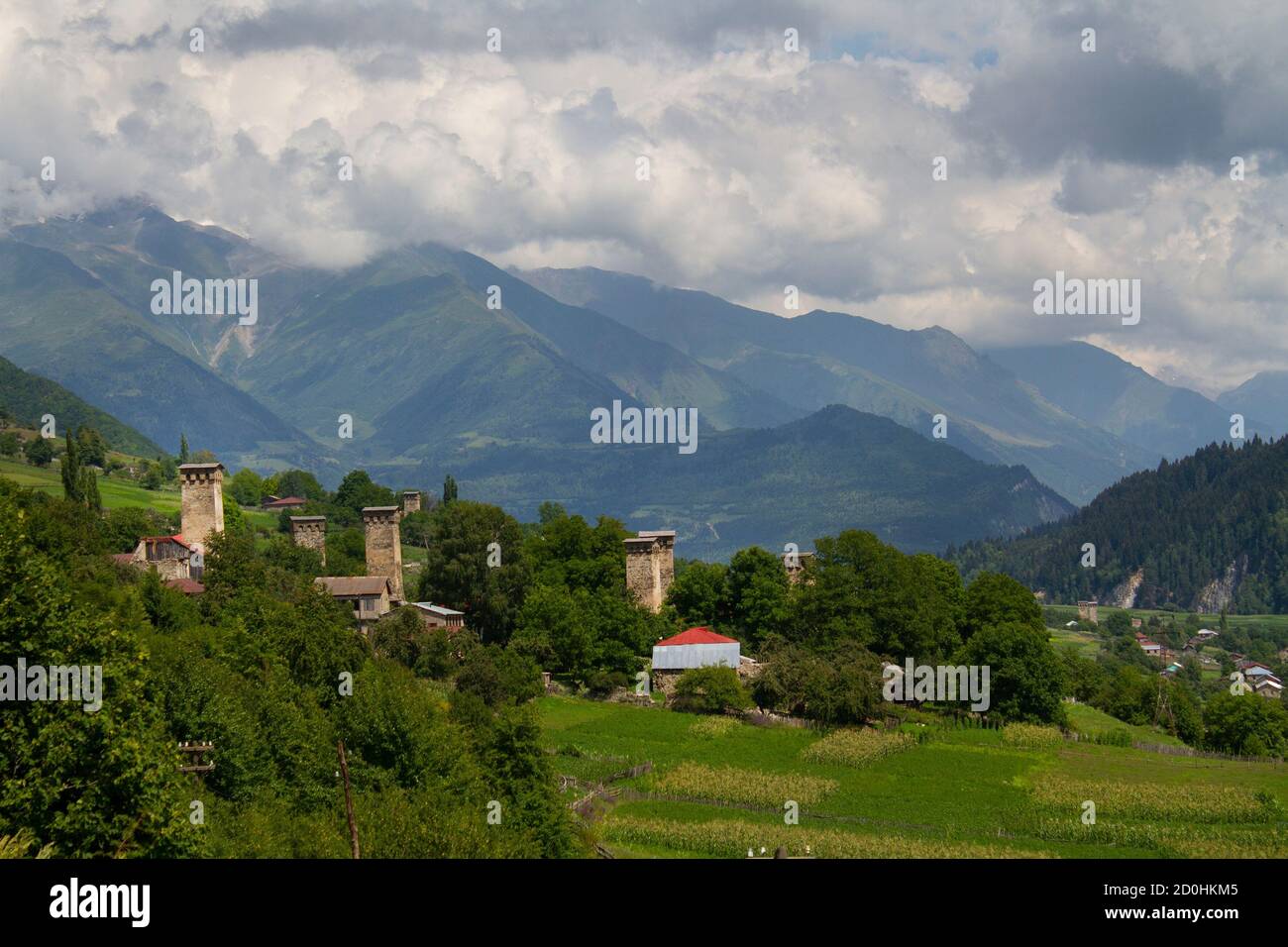 Typical georgian village. Upper Svaneti, Georgia Stock Photo - Alamy