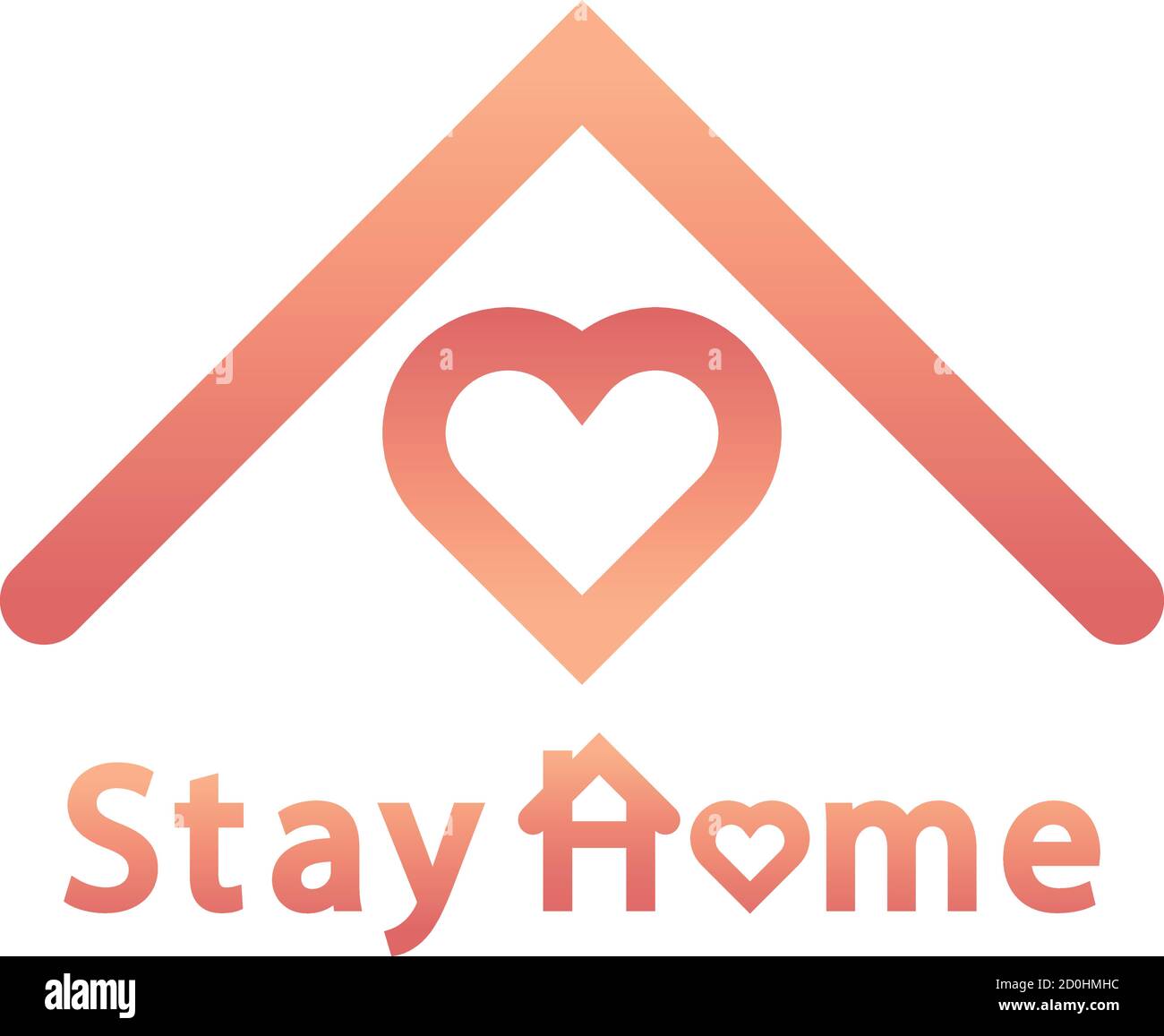 Stay home icon, heart shape love home icon logo Stock Vector Image ...