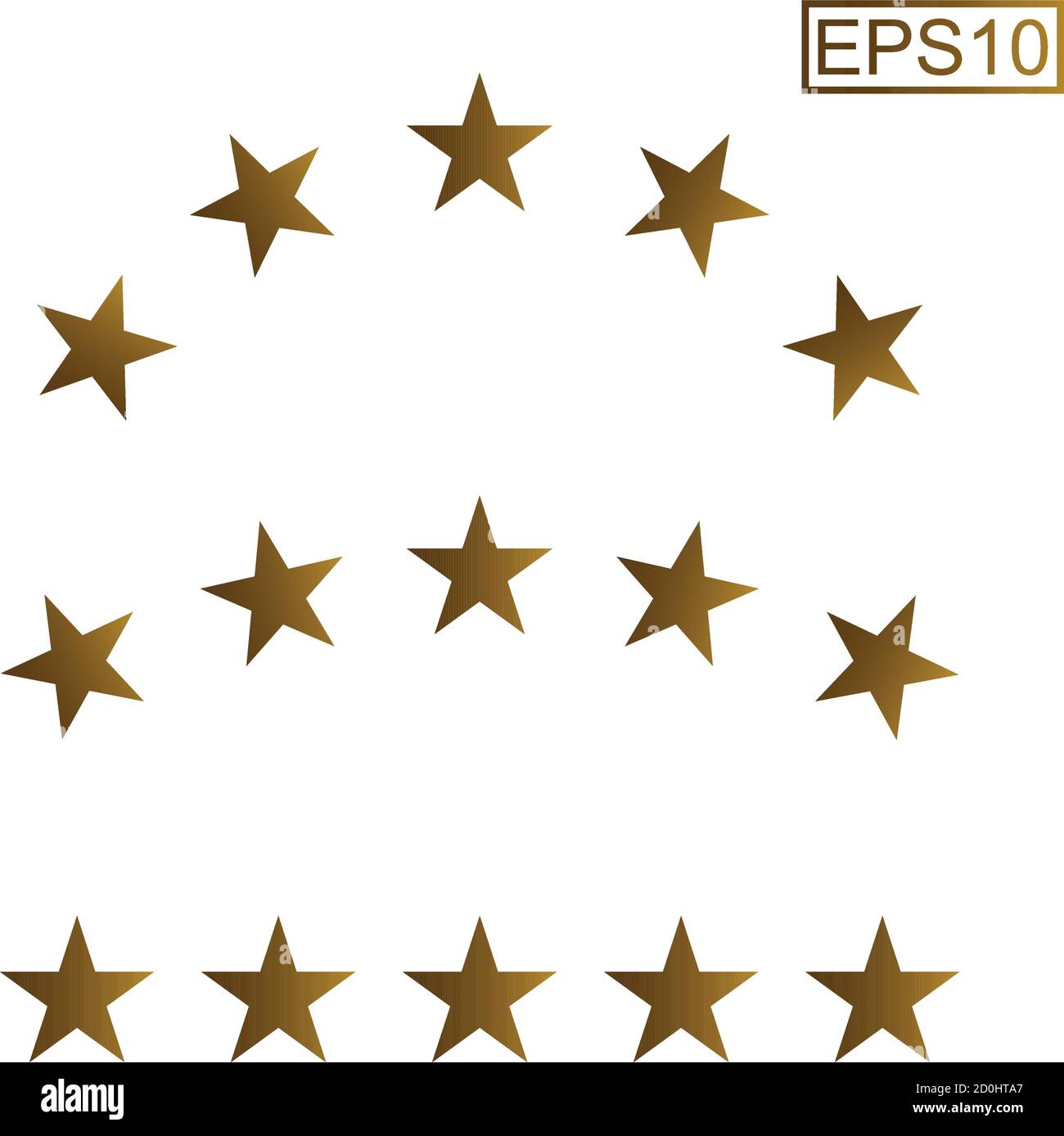 Set of gold Star flat icon, star rate, ranking, review star one to five ...