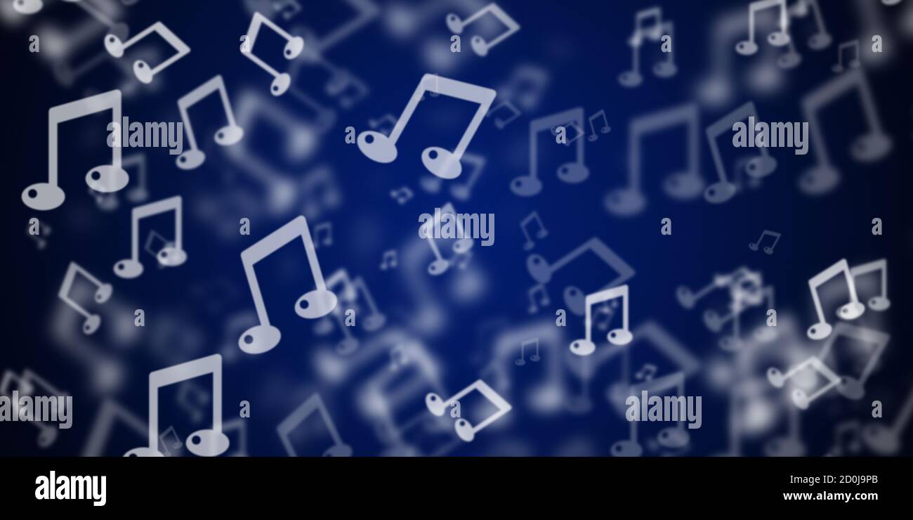 Dark Blue Music Notes