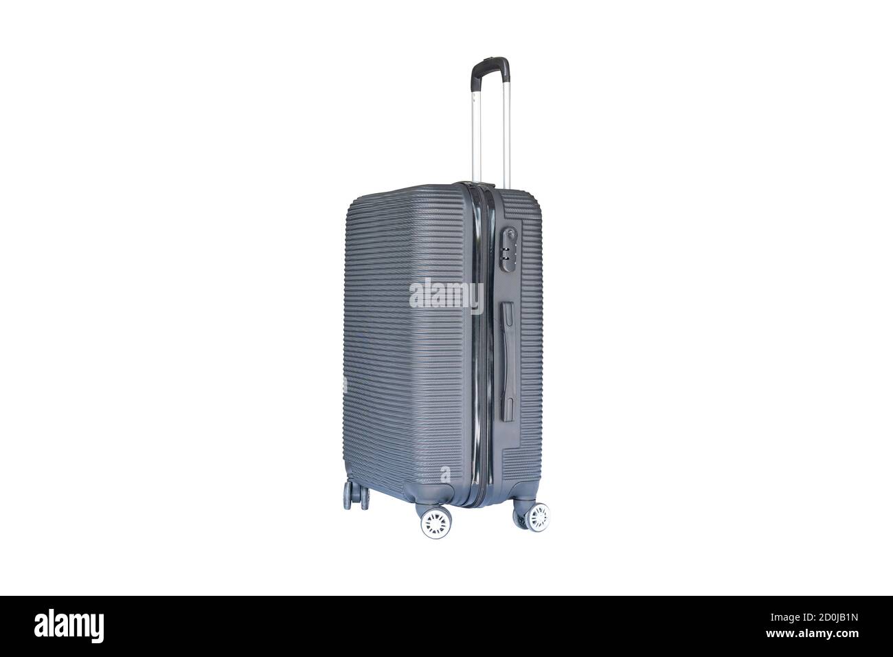 Beautiful gray color travel luggage isolated on white background Stock ...