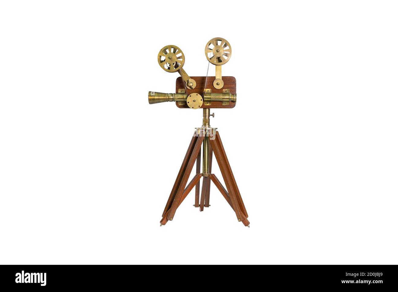 Wooden film cinema camera model isolated on white background Stock ...
