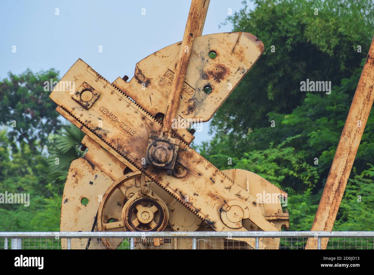 old rusty industrial machinery in vintage look with rough surface and ...