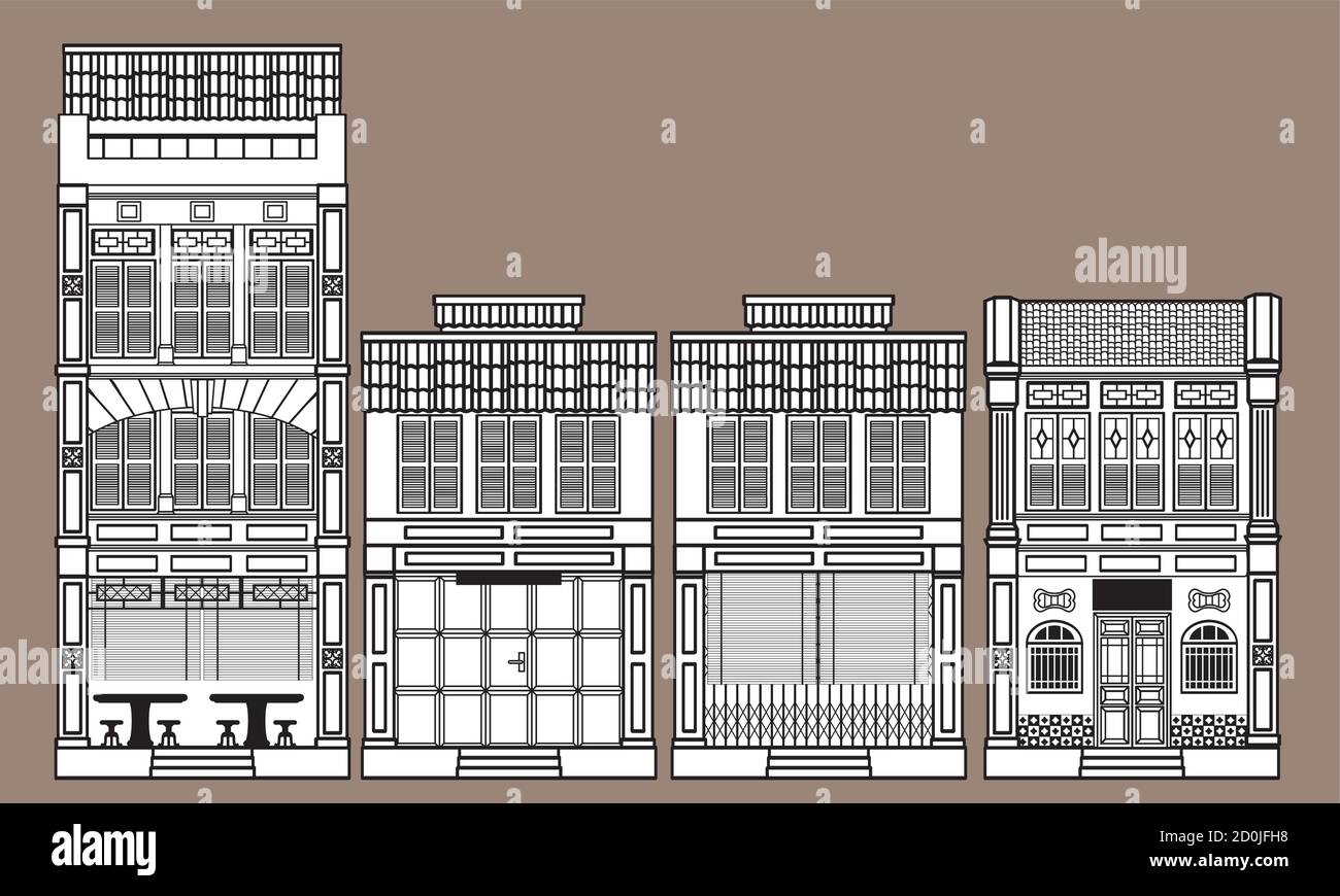 Old terrace house houses Stock Vector Images - Alamy