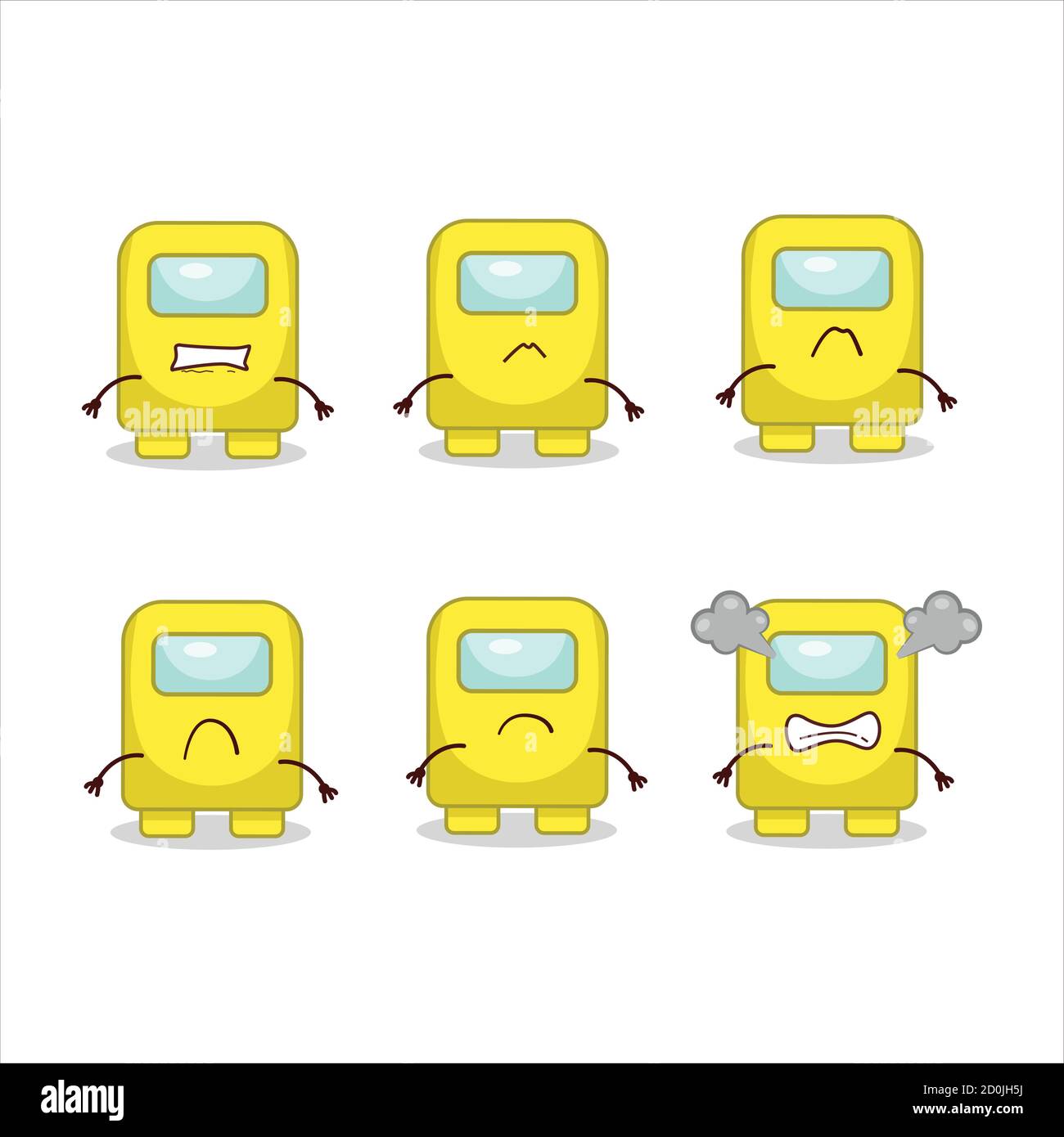Among us yellow cartoon character with various angry expressions Stock ...