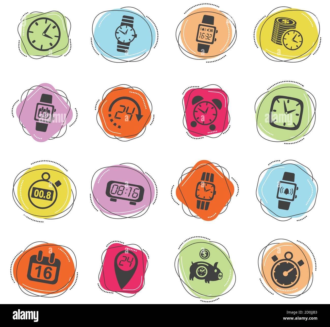 time icon set Stock Vector Image & Art - Alamy