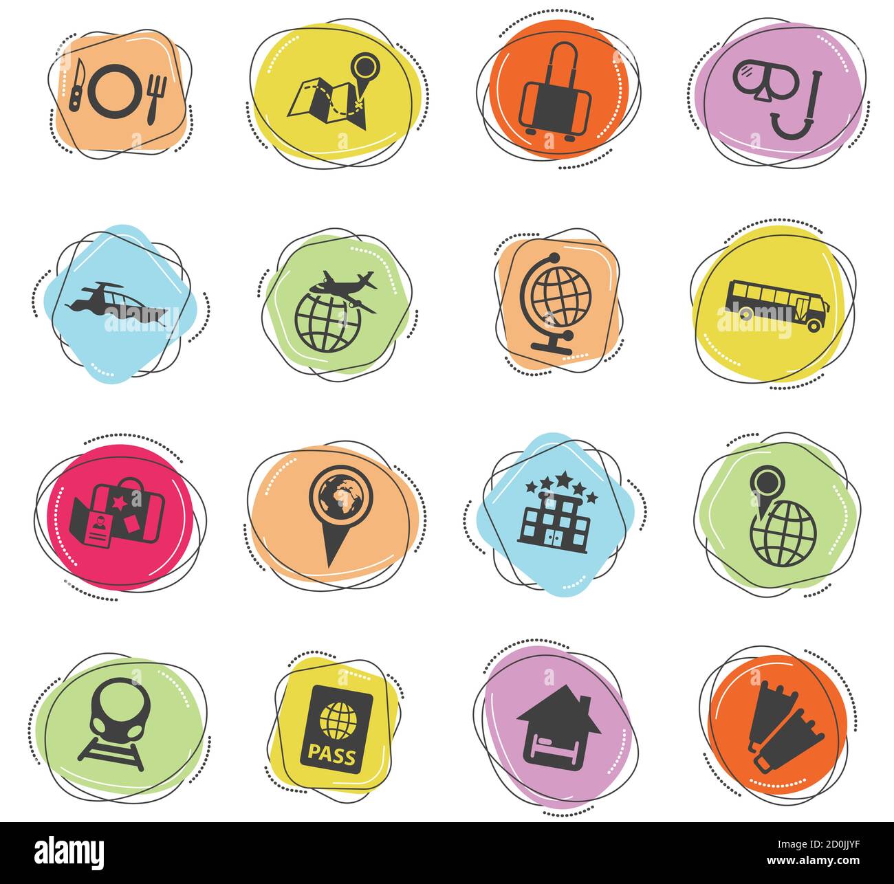 travel icon set Stock Vector Image & Art - Alamy