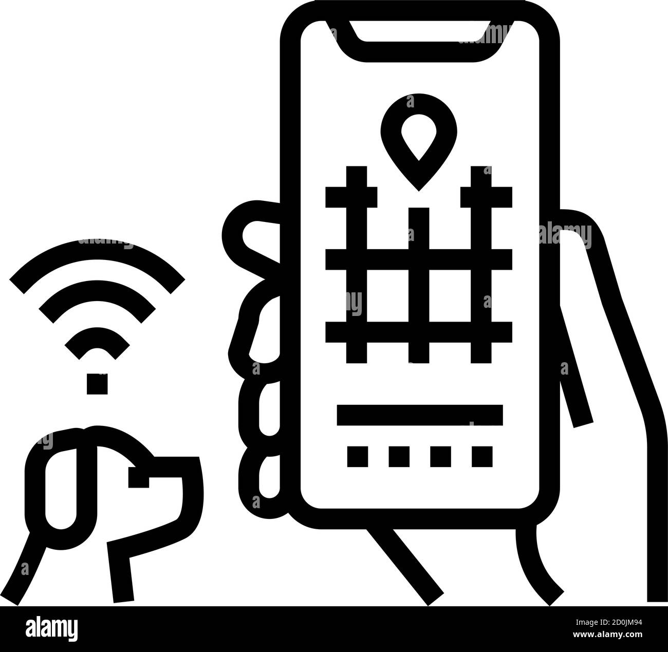 online dog location app line icon vector illustration Stock Vector ...