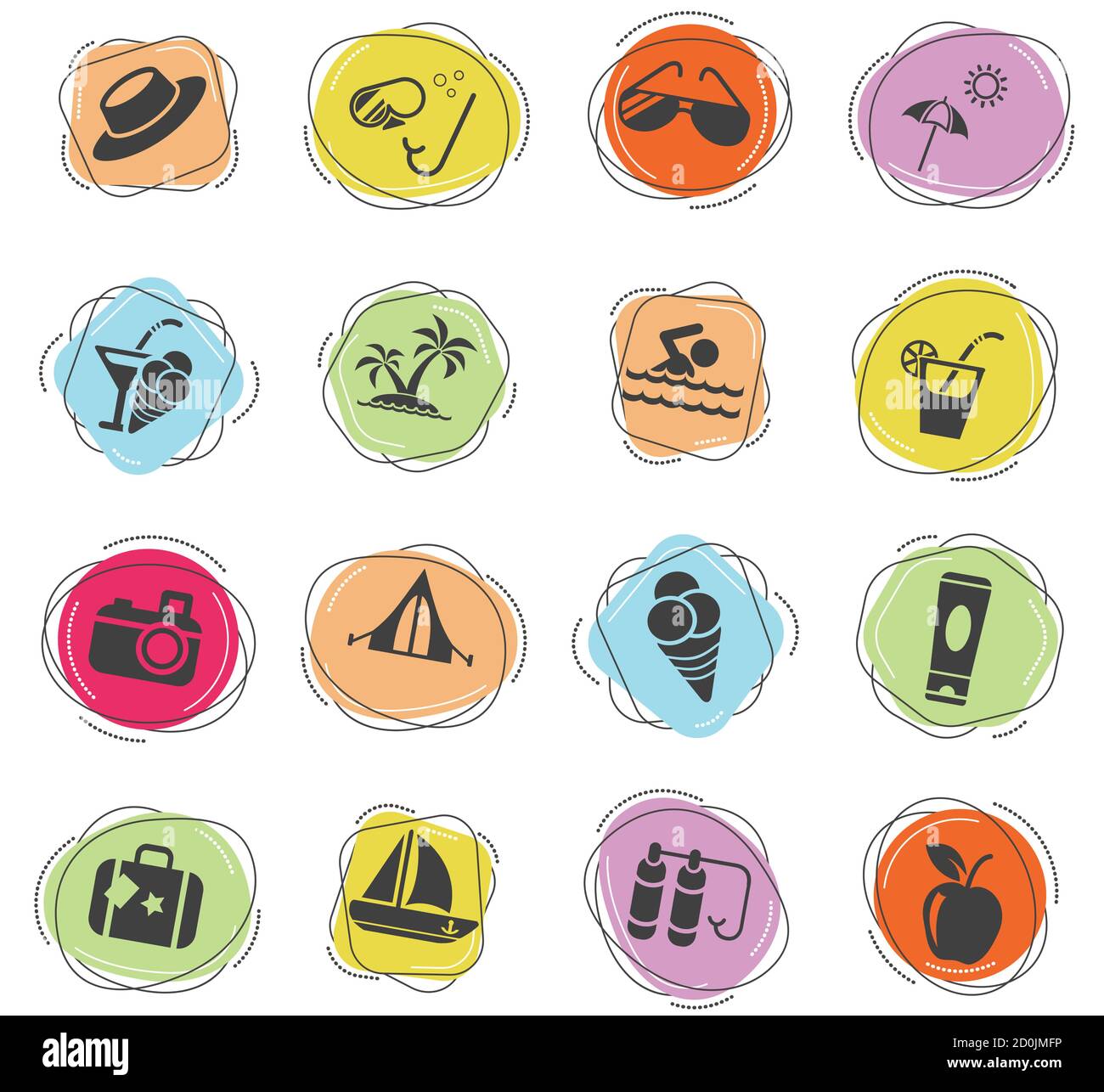 summer icon set Stock Vector Image & Art - Alamy