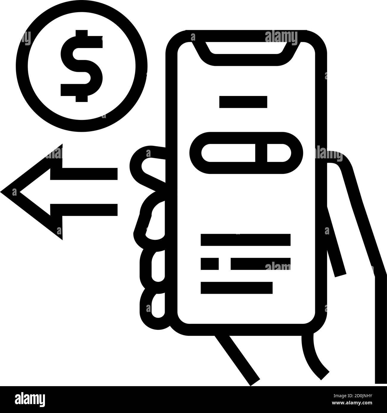 pay phone app line icon vector illustration Stock Vector Image & Art ...