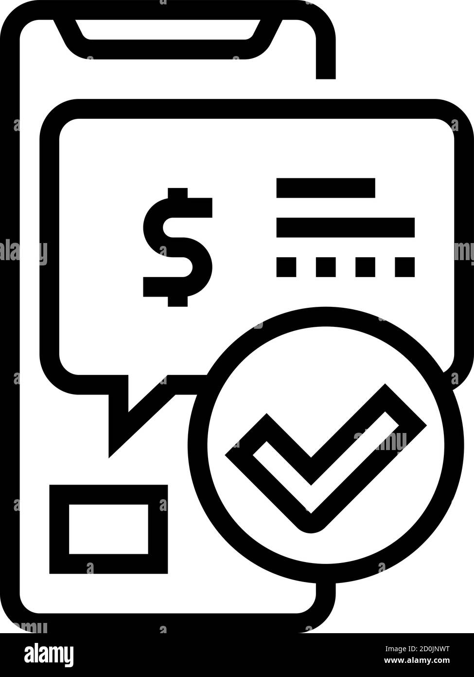 message approved payment line icon vector illustration Stock Vector ...