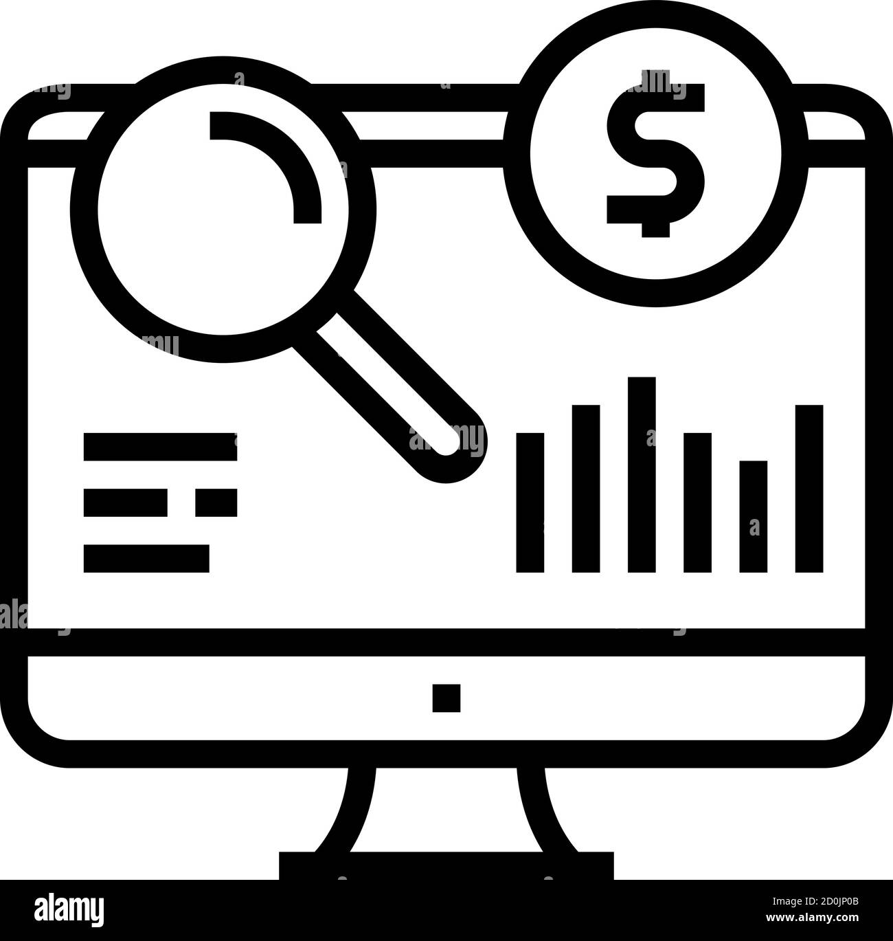 finance research line icon vector black illustration Stock Vector Image ...