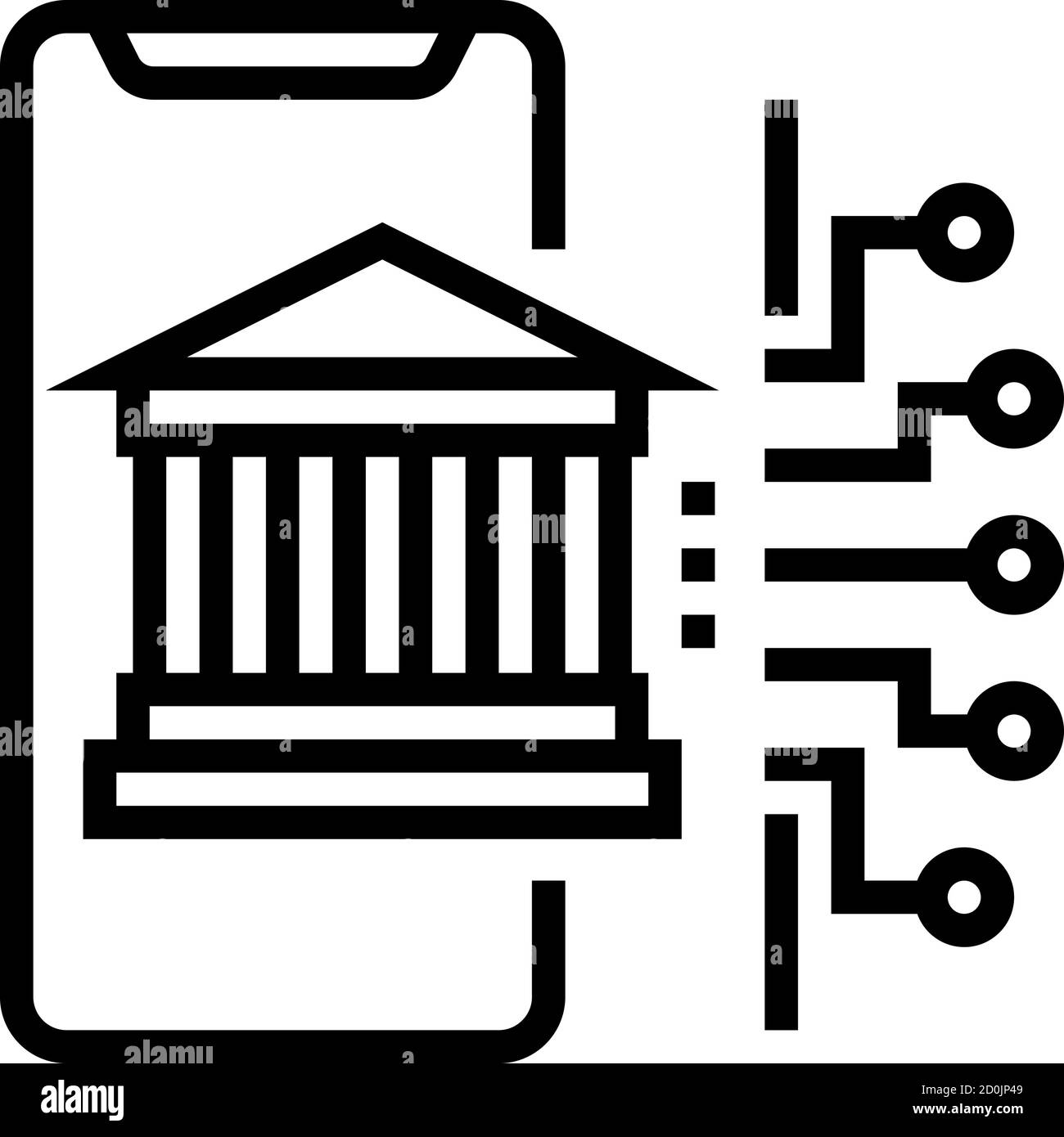 online bank line icon vector black illustration Stock Vector Image ...