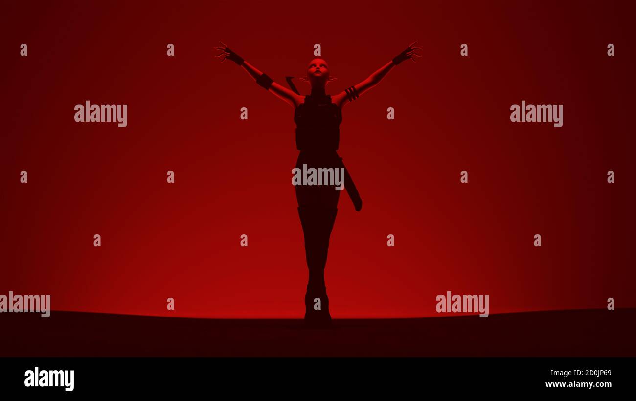 Red Demon Elf Imp Minion Helper at the Gates of Hell in a Corset with ...