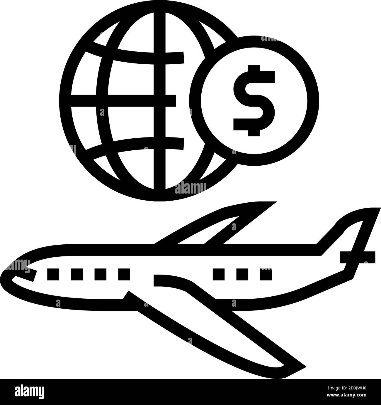 airplane international transportation line icon vector illustration ...