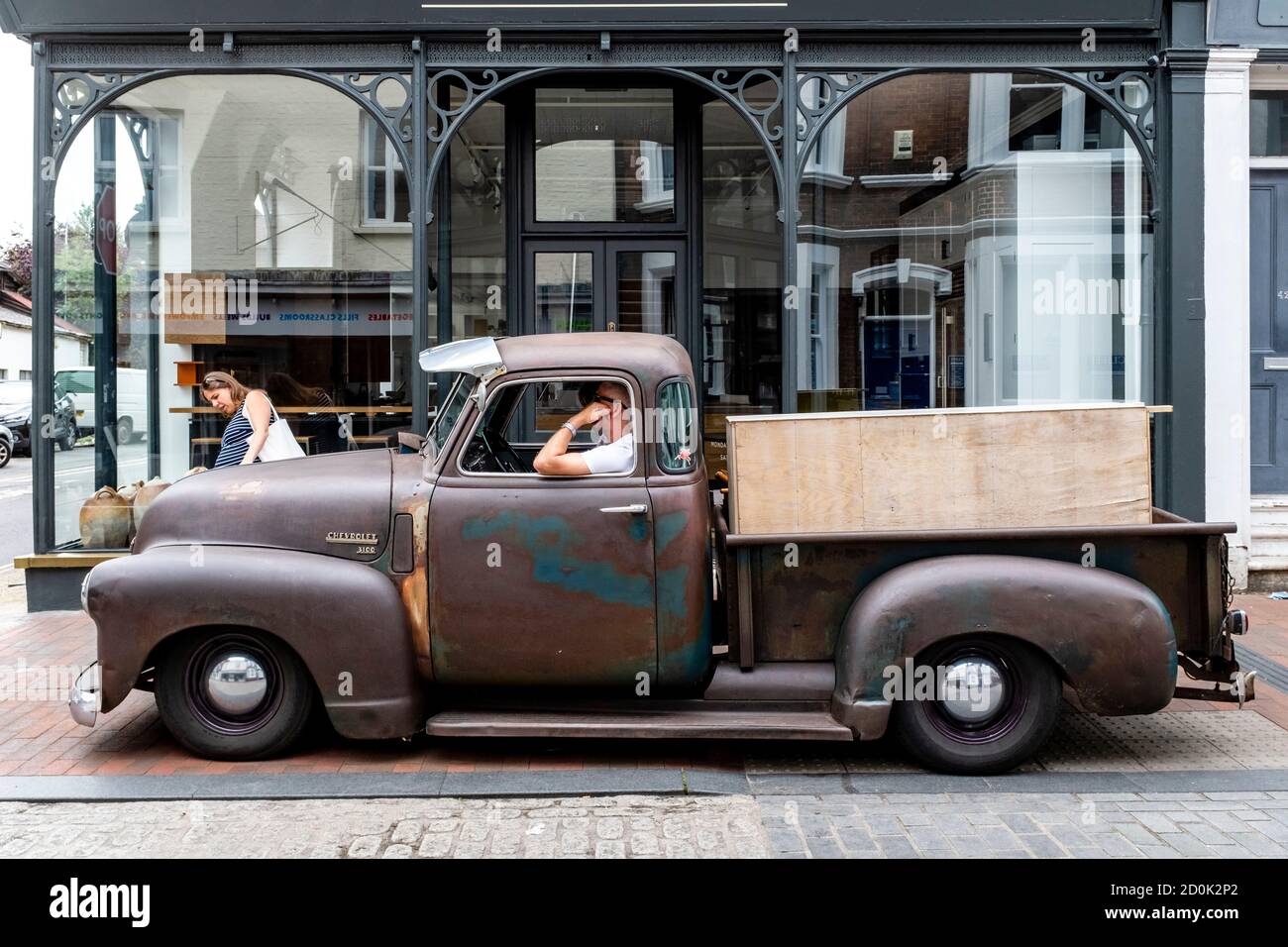 A Classice Chevrolet 3100 Car/Truck Outside A Shop In The Town Of Lewes ...